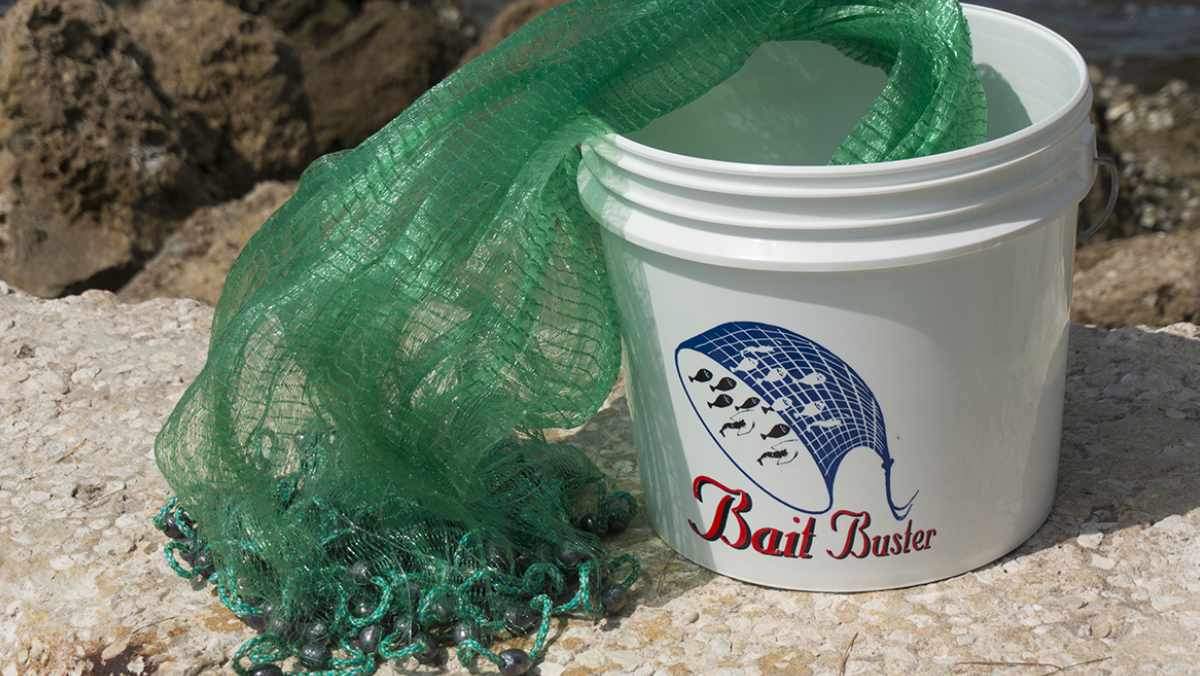 Mono Material Bait Net Bait Buster Cast Net - 3/8 Inch Mesh 12 Foot ...
